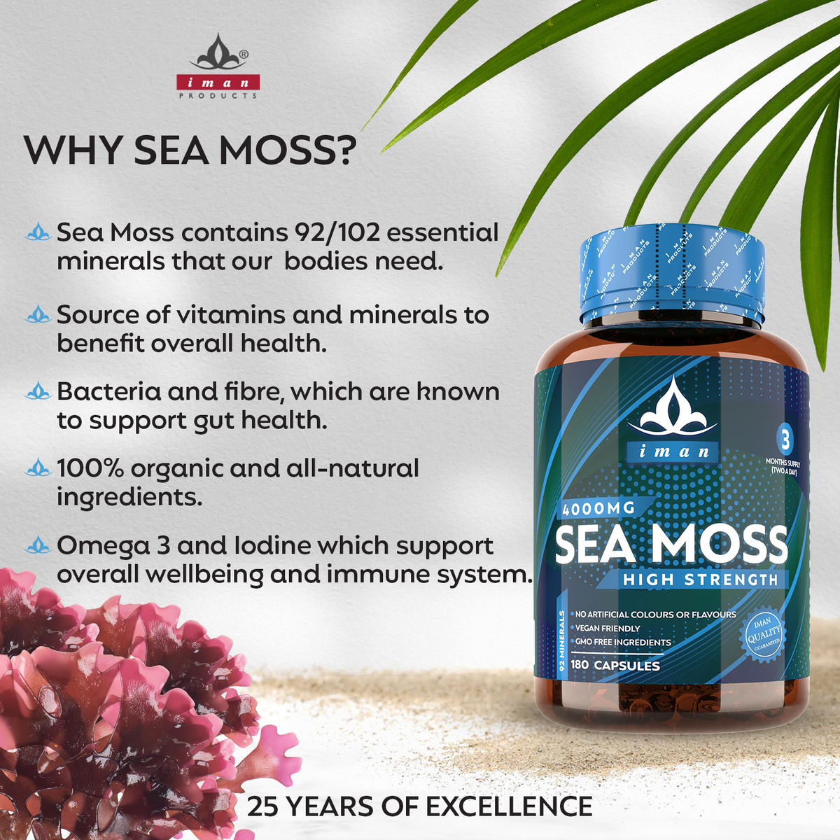 High Strength Sea Moss (180 Capsules) – Iman Products